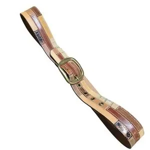 Fossil | Accessories | Y2k Fossil Leather Patchwork Belt Small Suede ...